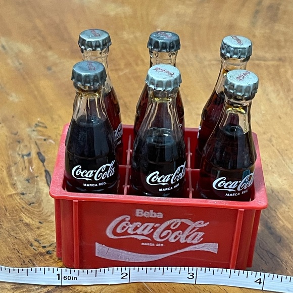 Coca Cola | Art | Set 6 Mini 3 Glass Coca Cola Soda Pop Bottles Red ...